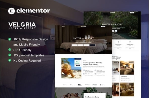 Veloria - Hotel & Resort Elementor Pro Template Kit - TheSimpleWP.com