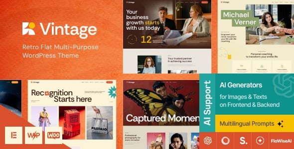 Vintage - Retro Flat Multi-Purpose WordPress Theme - TheSimpleWP.com